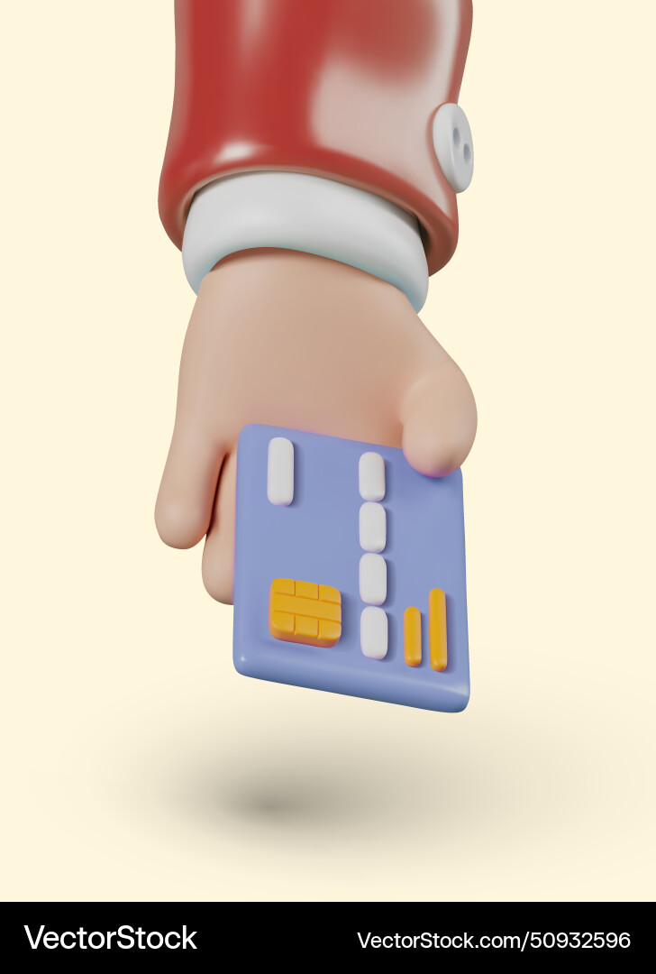 Realistic hand holds out credit card Royalty Free Vector