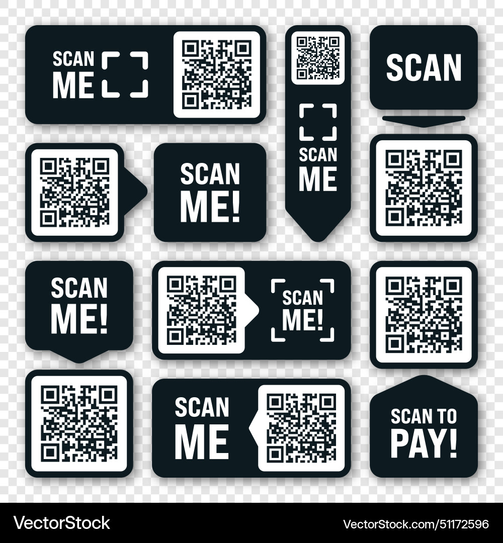 Scan me qr code sticker online payment special Vector Image