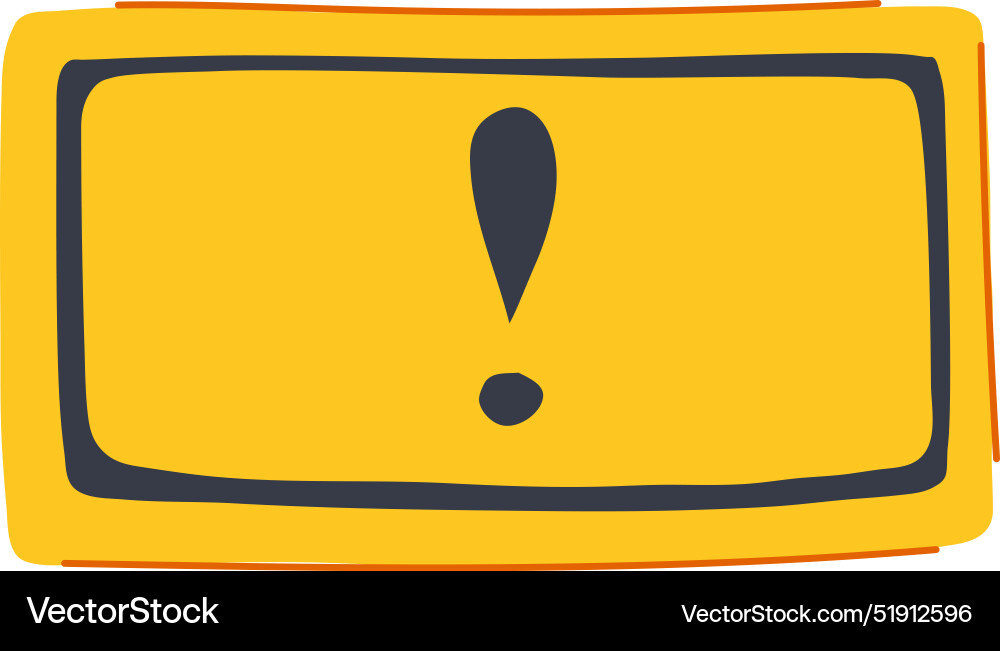 Triangle yellow warning sign cartoon Royalty Free Vector
