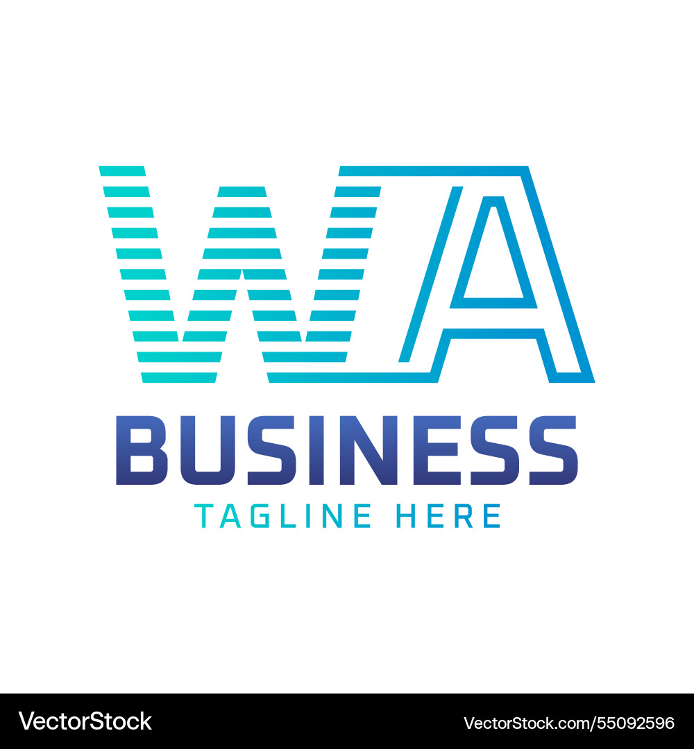 Wa logo design sleek modern letter Royalty Free Vector Image