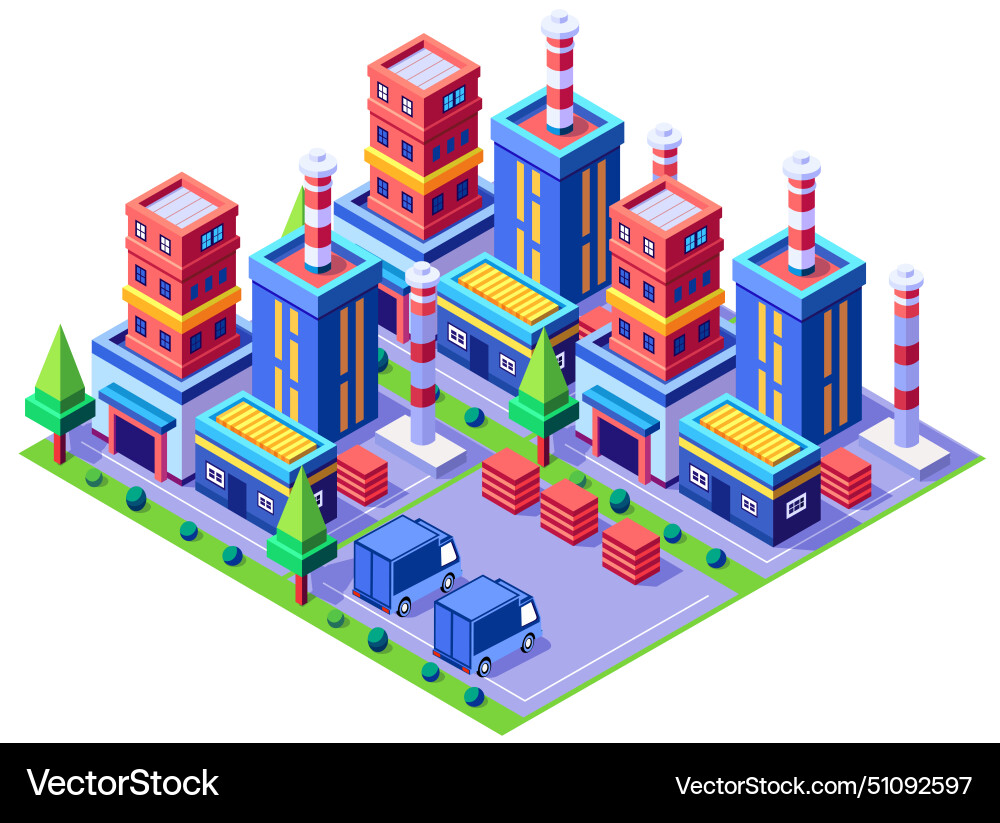 A buildings isometric game asset art style 3d Vector Image