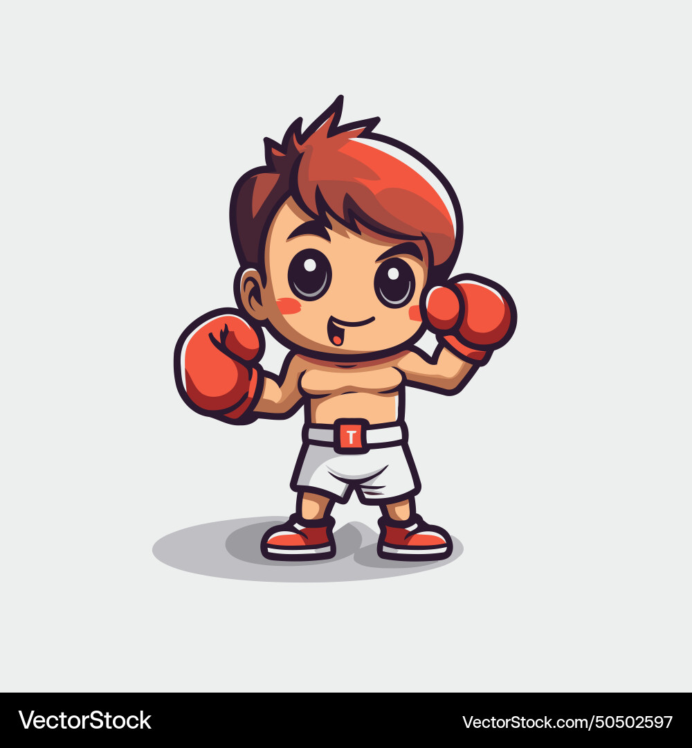 Boxing boy mascot character Royalty Free Vector Image