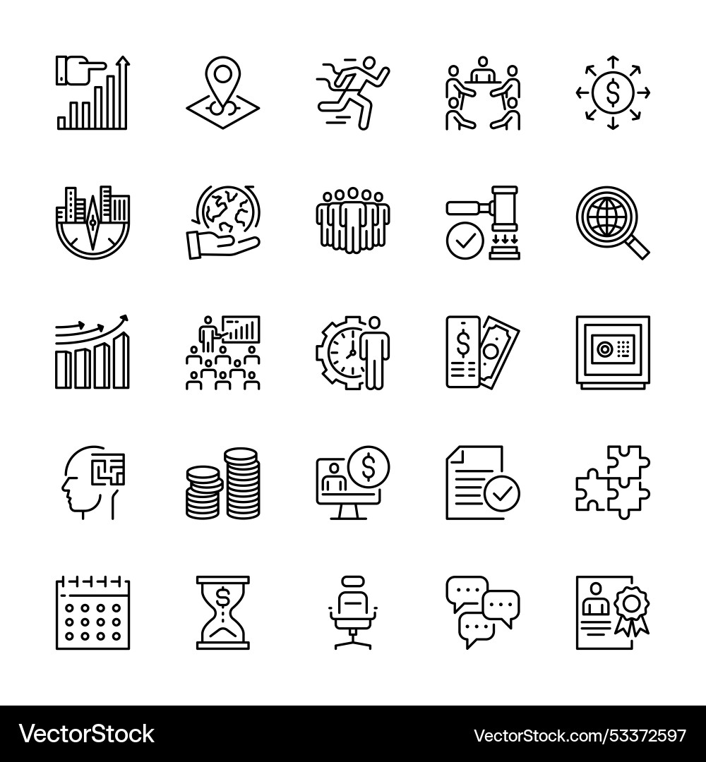 Business icon set Royalty Free Vector Image - VectorStock