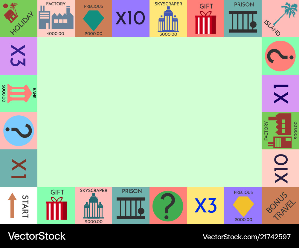 Frame monopoly board game funny Royalty Free Vector Image