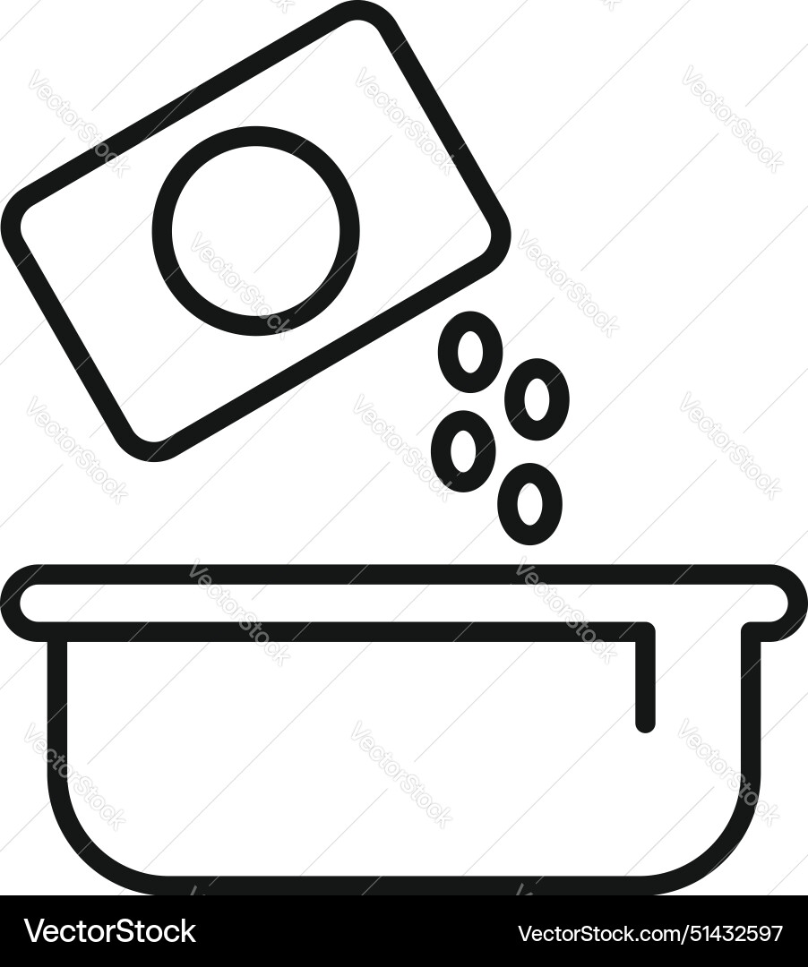 Line art of tablet dissolving Royalty Free Vector Image