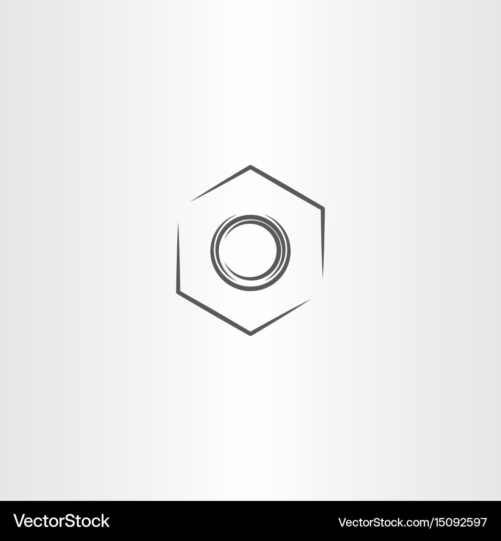 Metal nut icon symbol element Royalty Free Vector Image