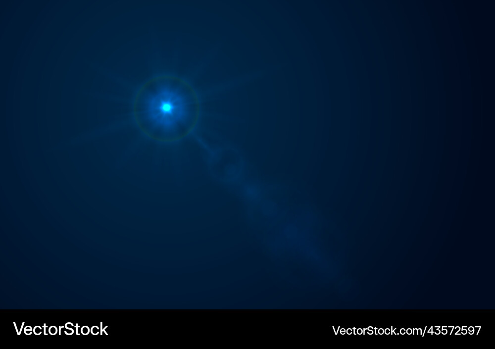 Night blue front sun lens flare translucent Vector Image