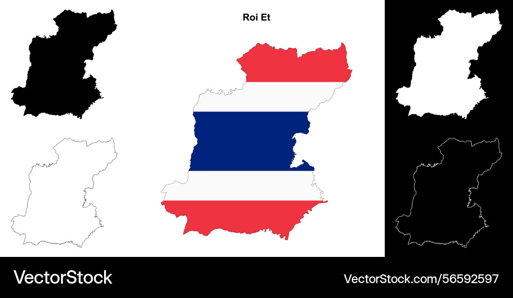 Roi et outline map Royalty Free Vector Image - VectorStock