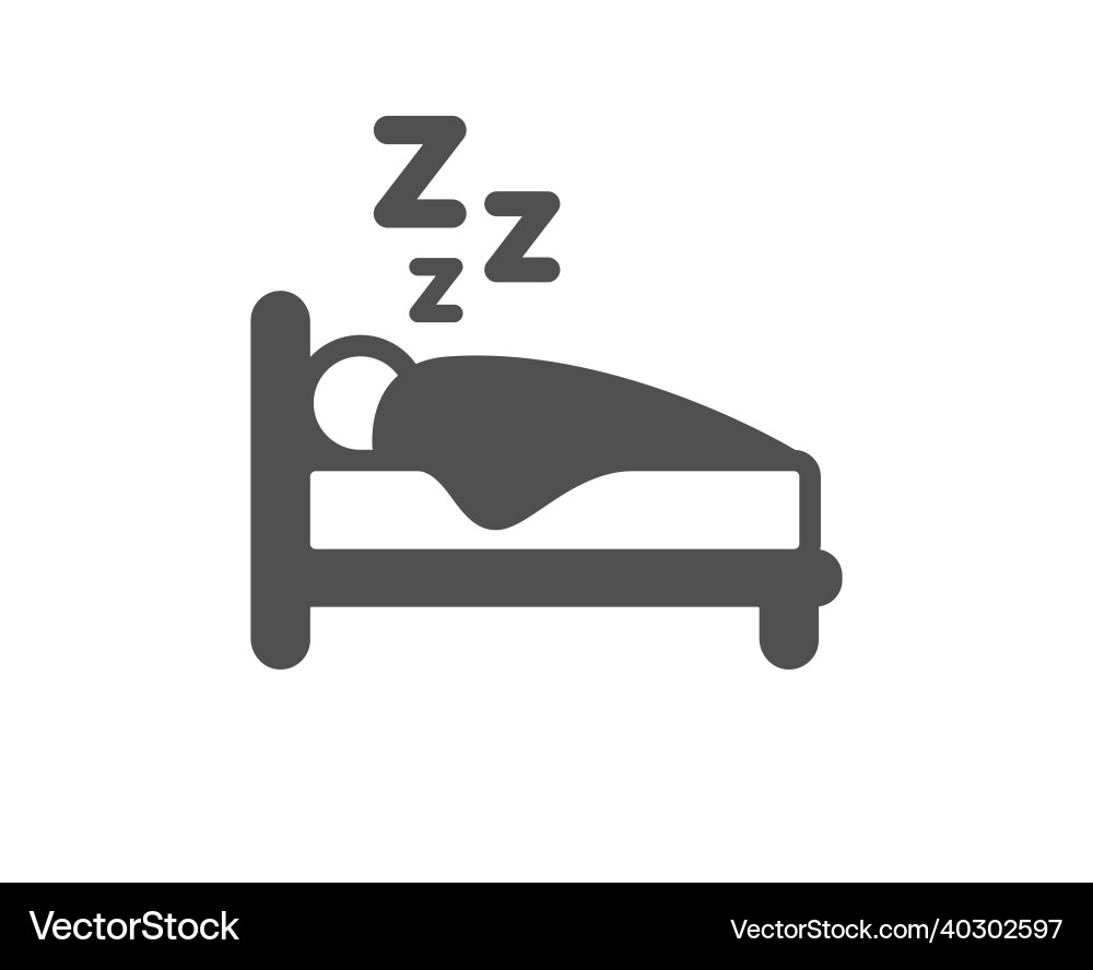 Sleep quality icon night rest bed sign Royalty Free Vector