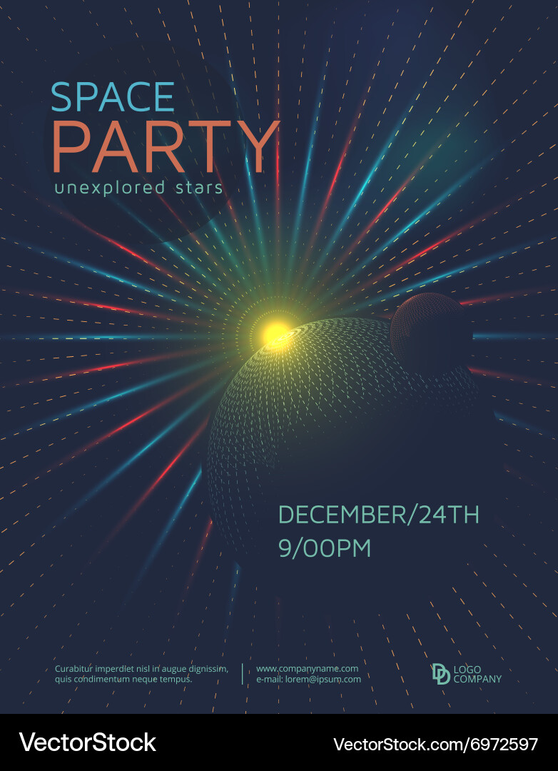 Space party poster Royalty Free Vector Image - VectorStock