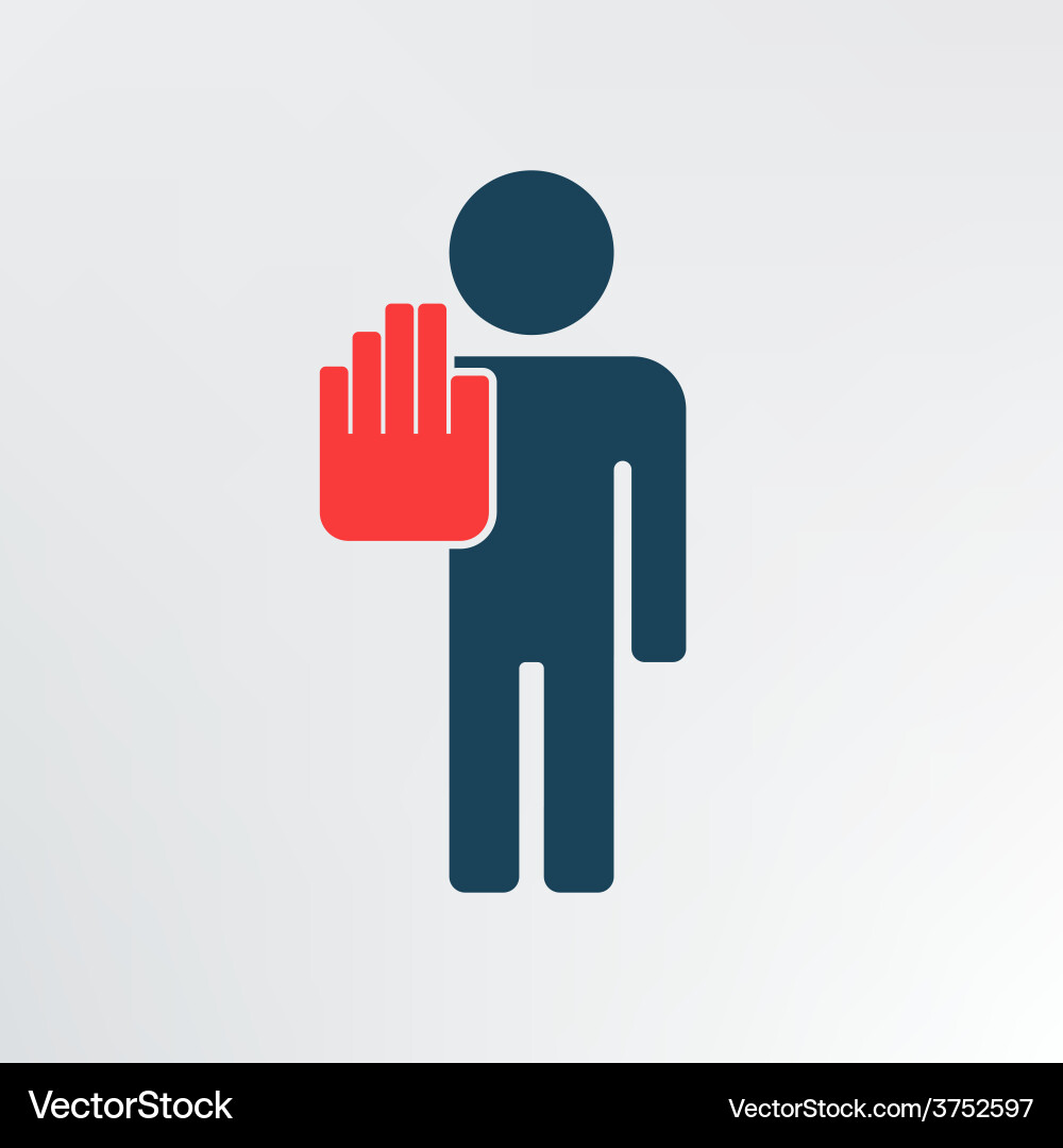 Stop Sign Hand Gesture Royalty Free Vector Image