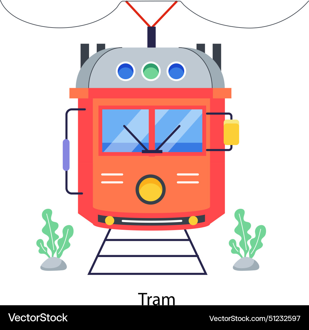 Tram Royalty Free Vector Image - VectorStock