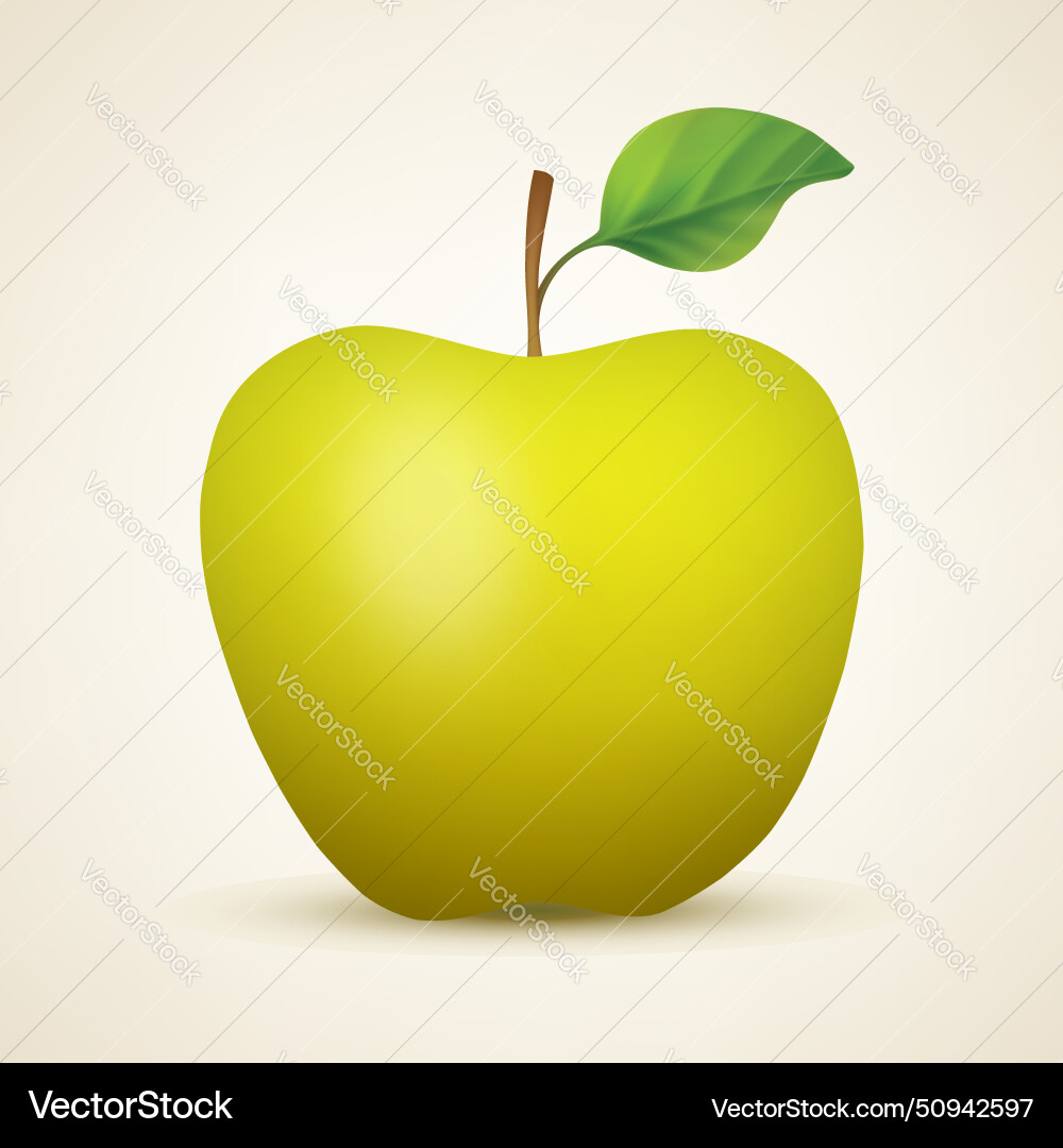 Yellow juicy apple Royalty Free Vector Image - VectorStock