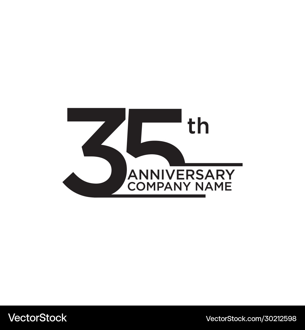 35th Anniversary Celebration Logo Royalty Free Vector Image