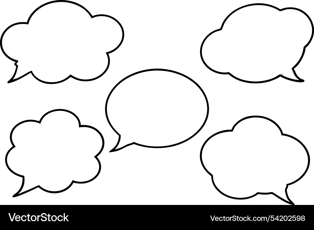 A collection of free printable speech bubble Vector Image