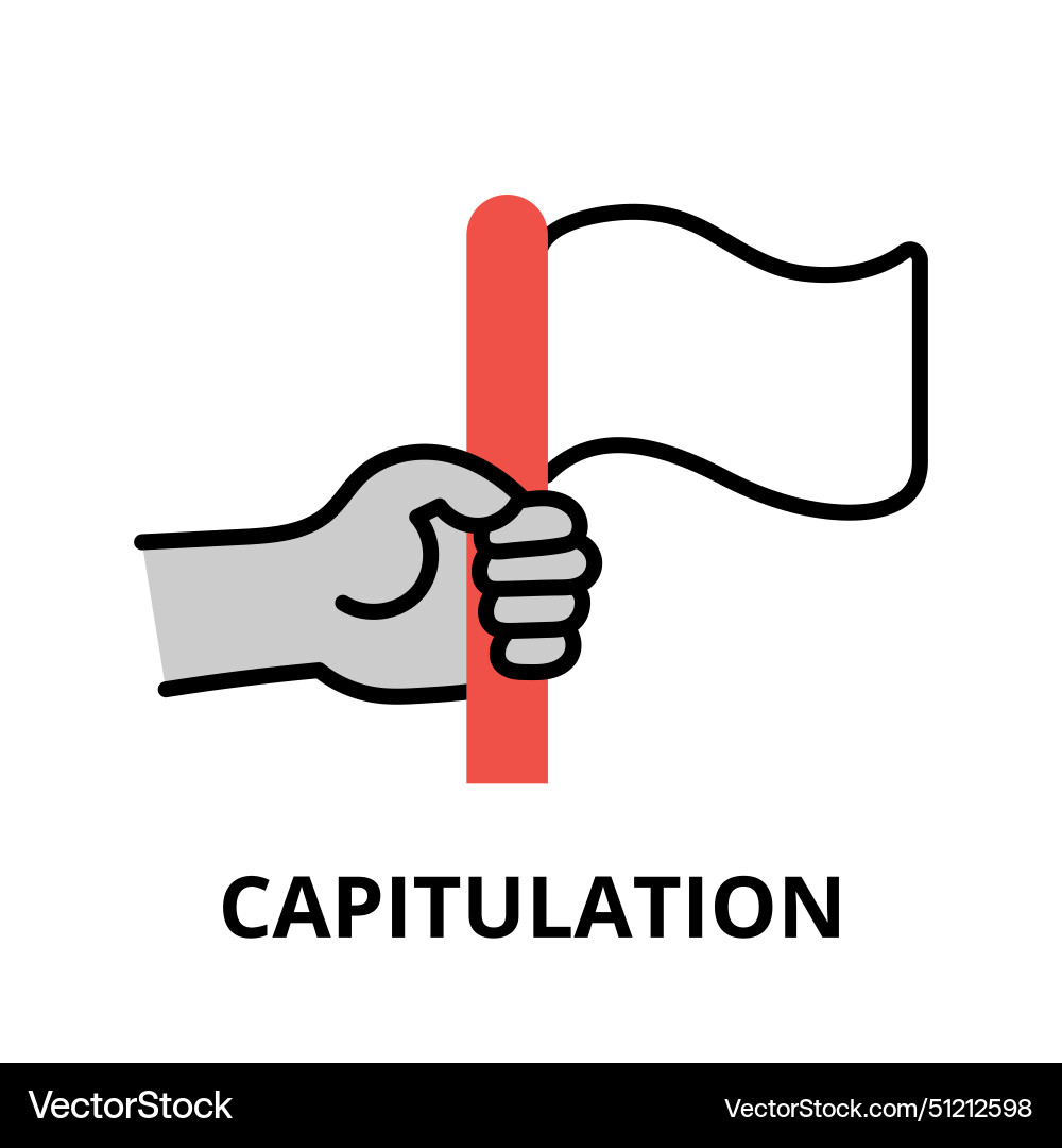 Capitulation icon concept politics collection Vector Image