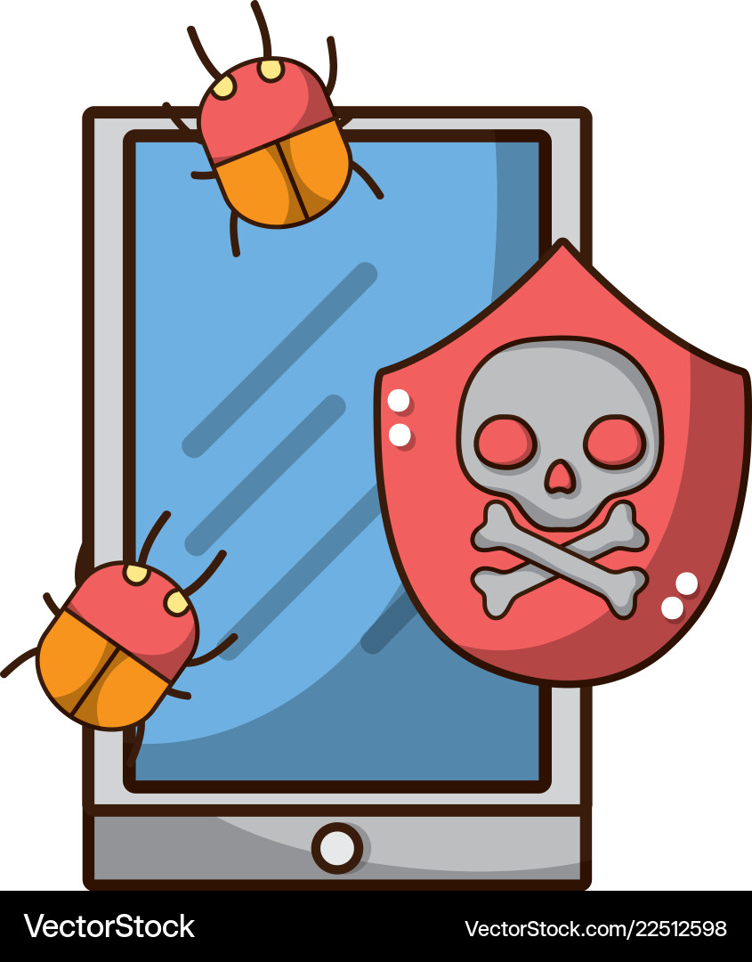 Cybersecurity threat cartoon Royalty Free Vector Image