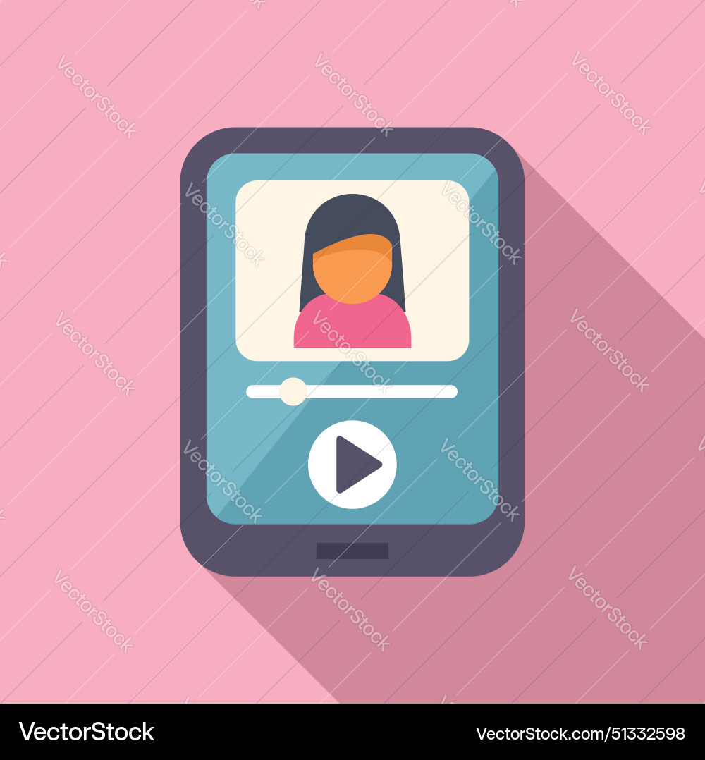 Digital female avatar on mobile screen Royalty Free Vector