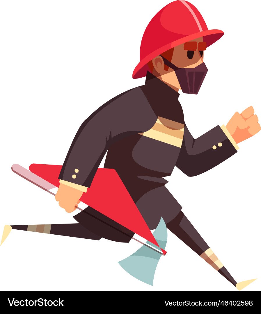 Firefighter flat Royalty Free Vector Image - VectorStock