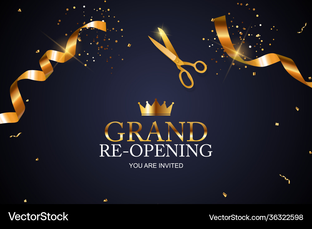 Grand Reopening Celebration Card Royalty Free Vector Image