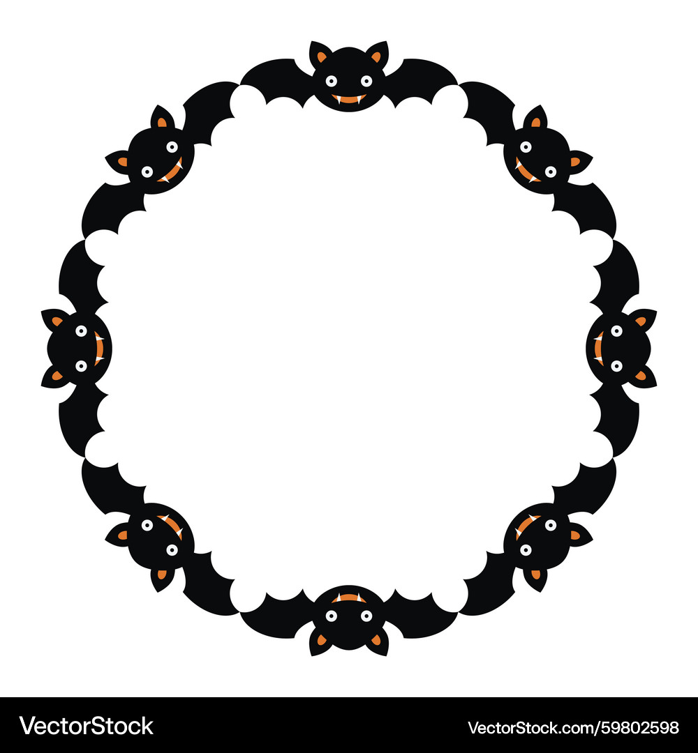 Halloween Bat Circle Frame Royalty Free Vector Image