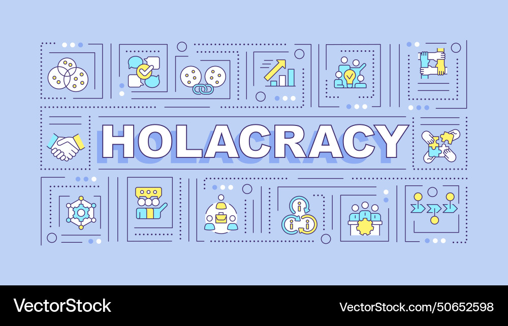 Holacracy purple text concept Royalty Free Vector Image