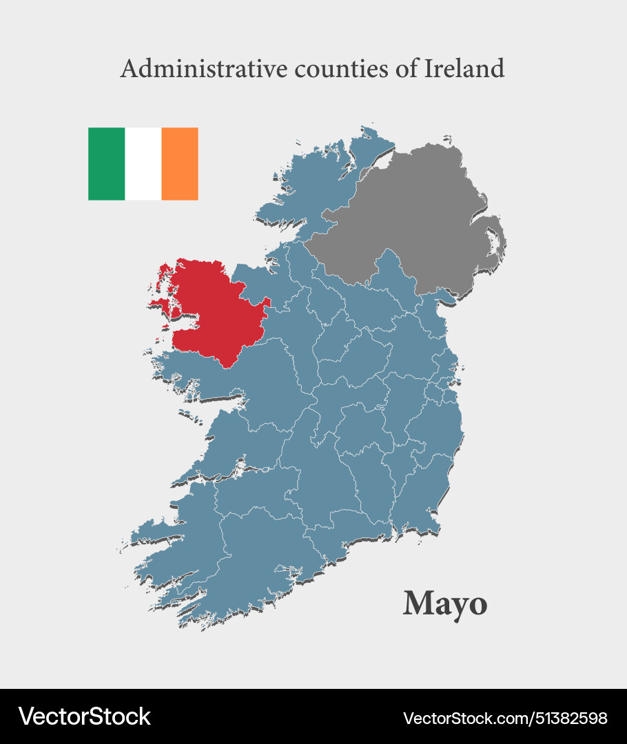 Map ireland county mayo Royalty Free Vector Image