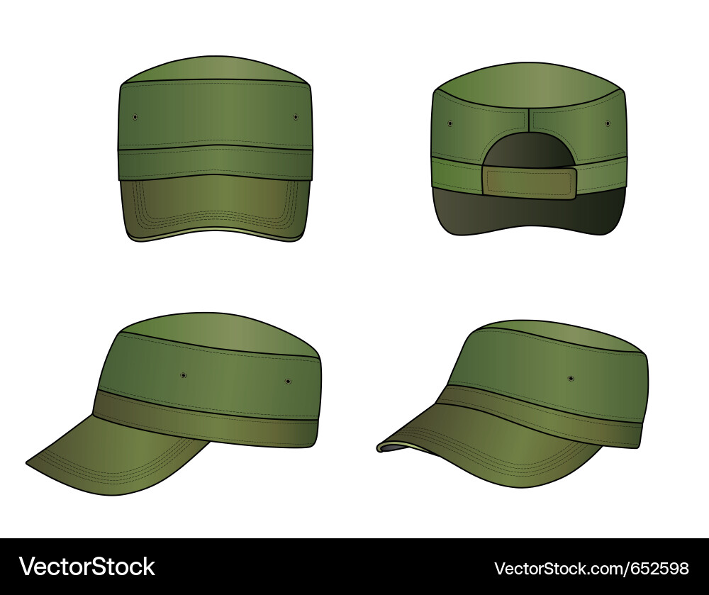 Military cap Royalty Free Vector Image - VectorStock