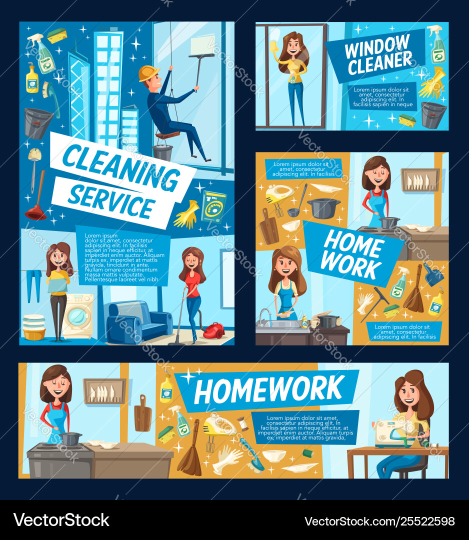 Office windows cleaning and house clean service Vector Image