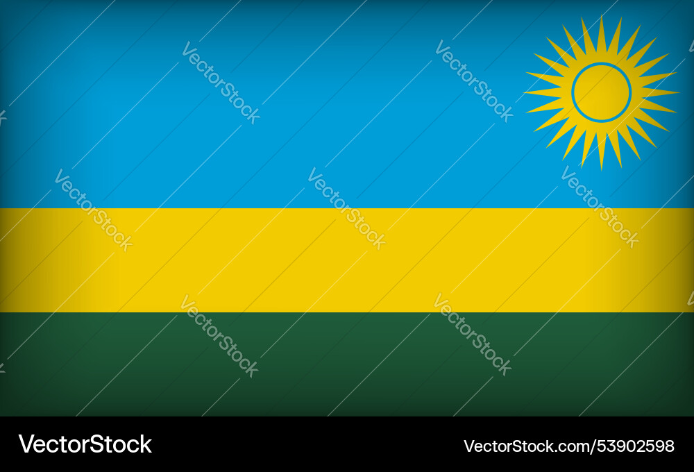 Rwanda flag with original color Royalty Free Vector Image
