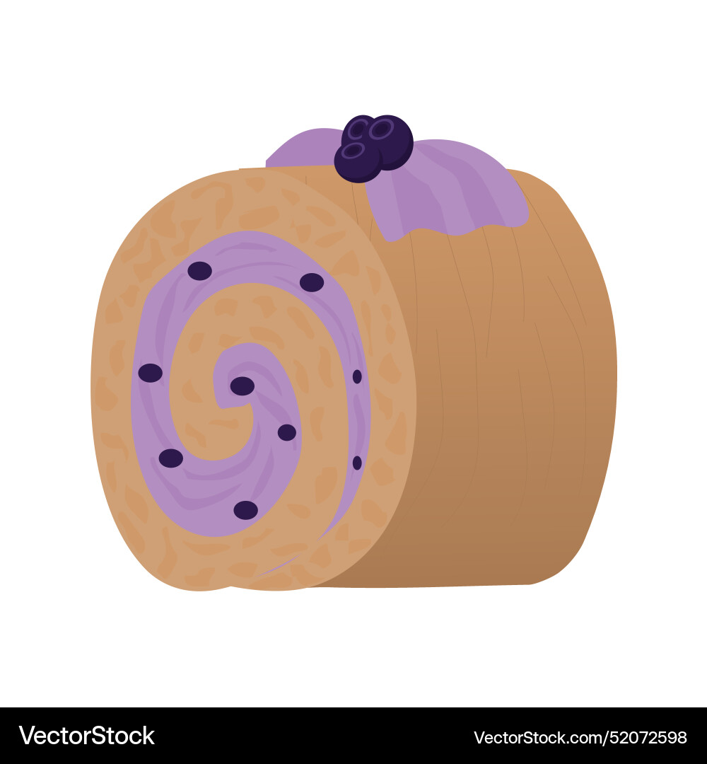 Sponge roll with blueberry jam Royalty Free Vector Image