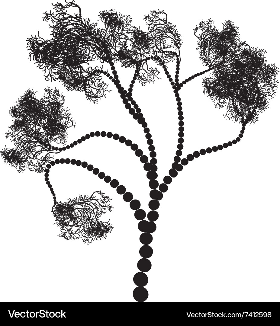 Stylized tree silhouette Royalty Free Vector Image