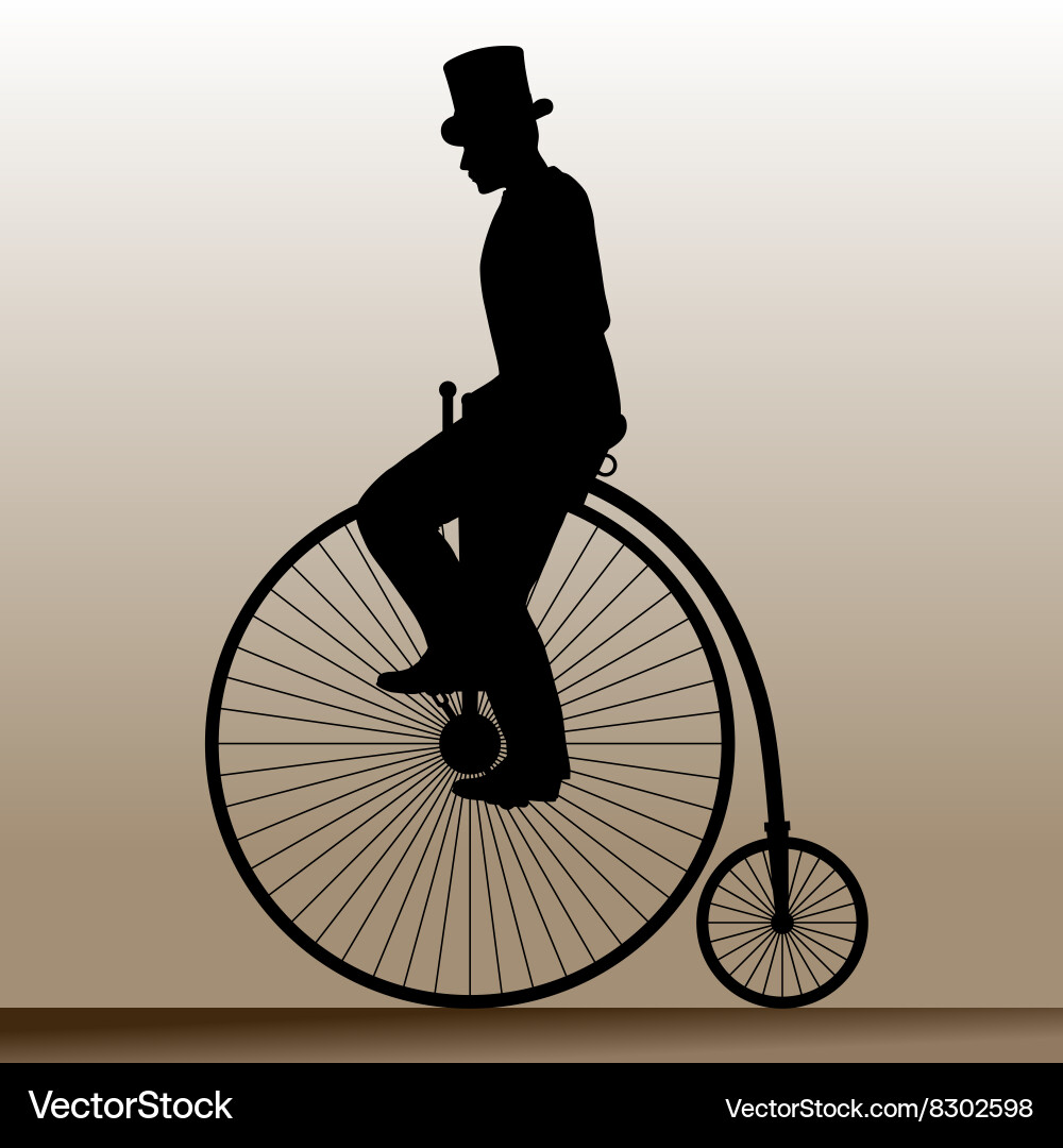 Vintage High Wheeler Bicycle Royalty Free Vector Image
