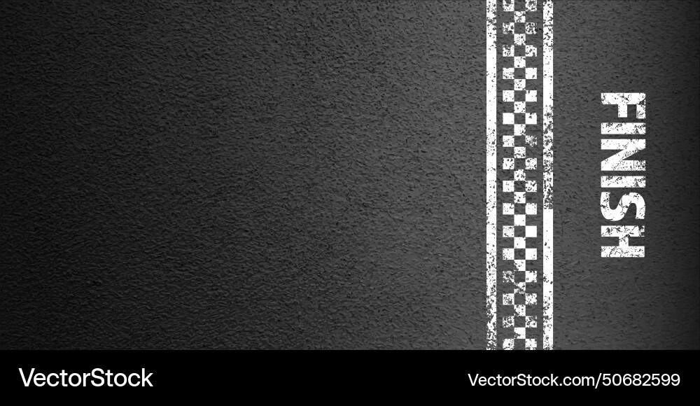 Asphalt road with white finish line marking Vector Image