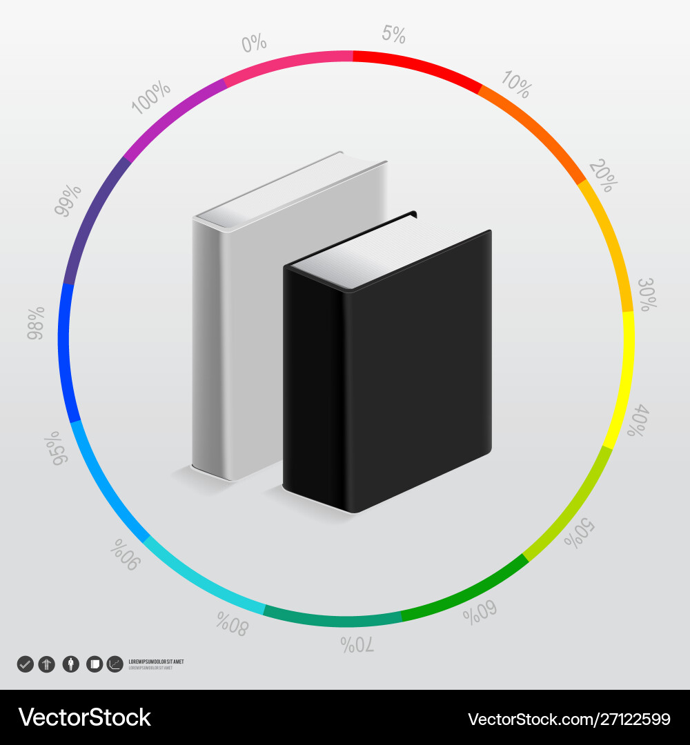 Book blank black and white slim bold size Vector Image