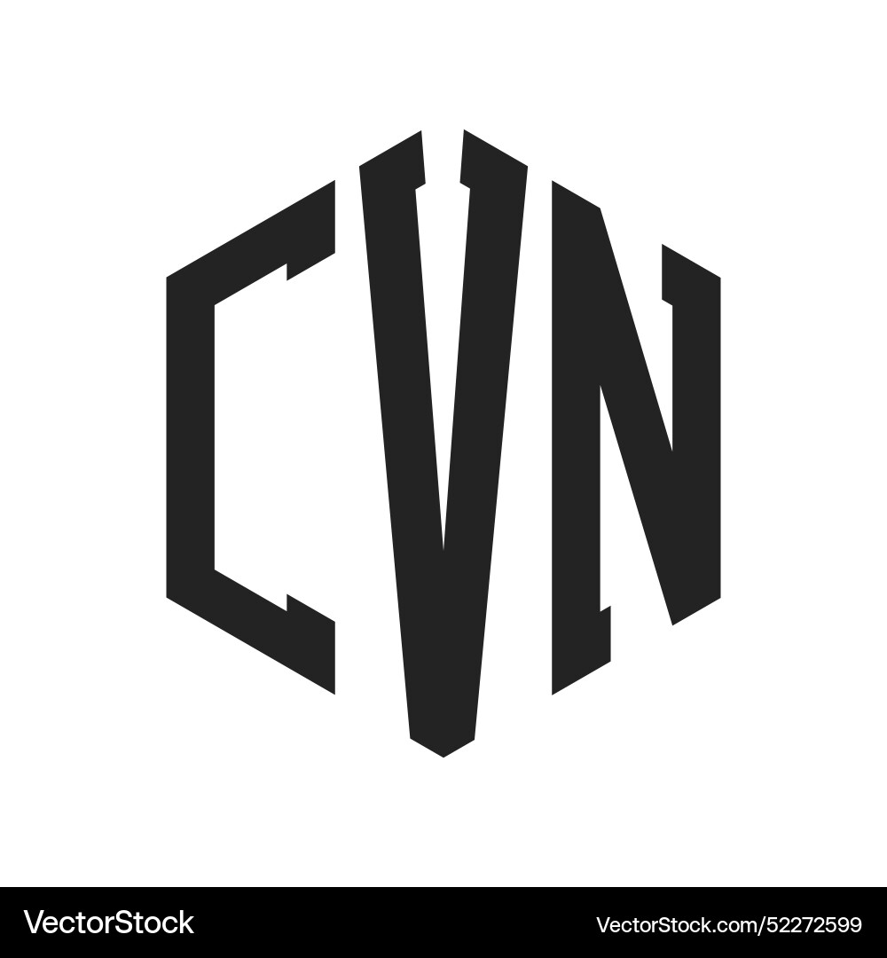 Cvn logo design initial letter monogram Royalty Free Vector
