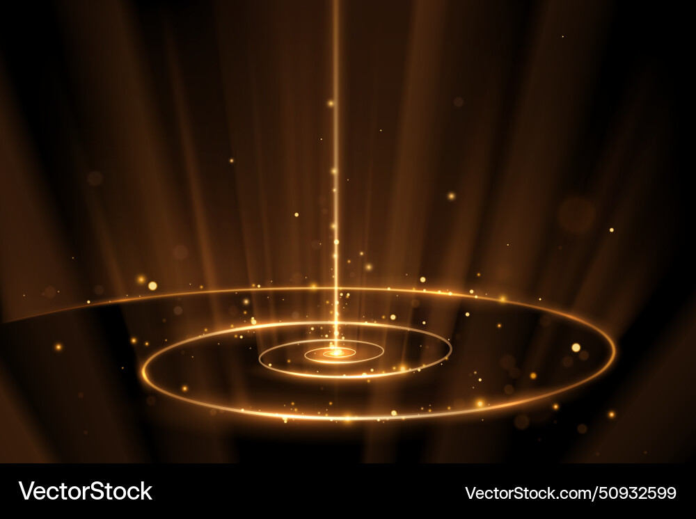 Golden spiral with light effects Royalty Free Vector Image