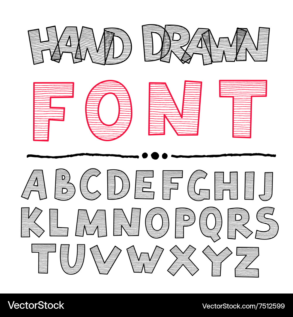 Hand drawn abc Royalty Free Vector Image - VectorStock