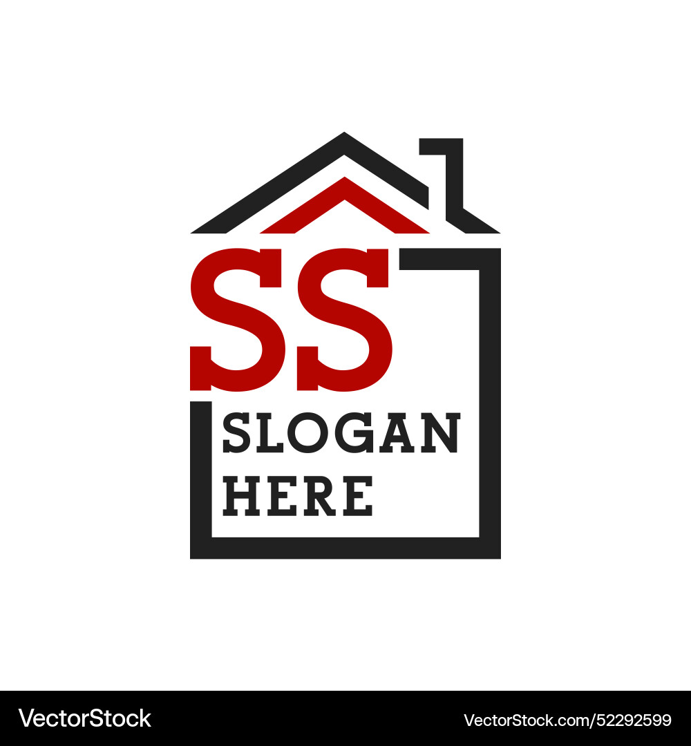 Initial ss house logo for roofing letter real Vector Image
