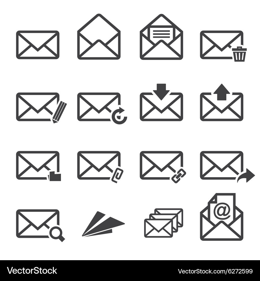 Mail icon set Royalty Free Vector Image - VectorStock