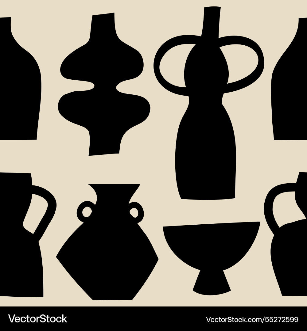 Seamless pattern with ceramic pottery tableware Vector Image