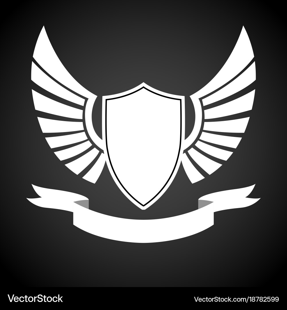 Vector Shield And Wing Wings Logo Design, Shield Wings Vector, Bird...