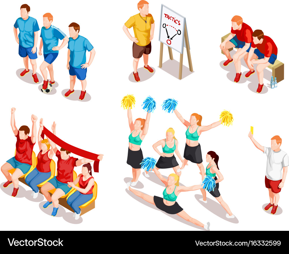 Sports performer characters set Royalty Free Vector Image