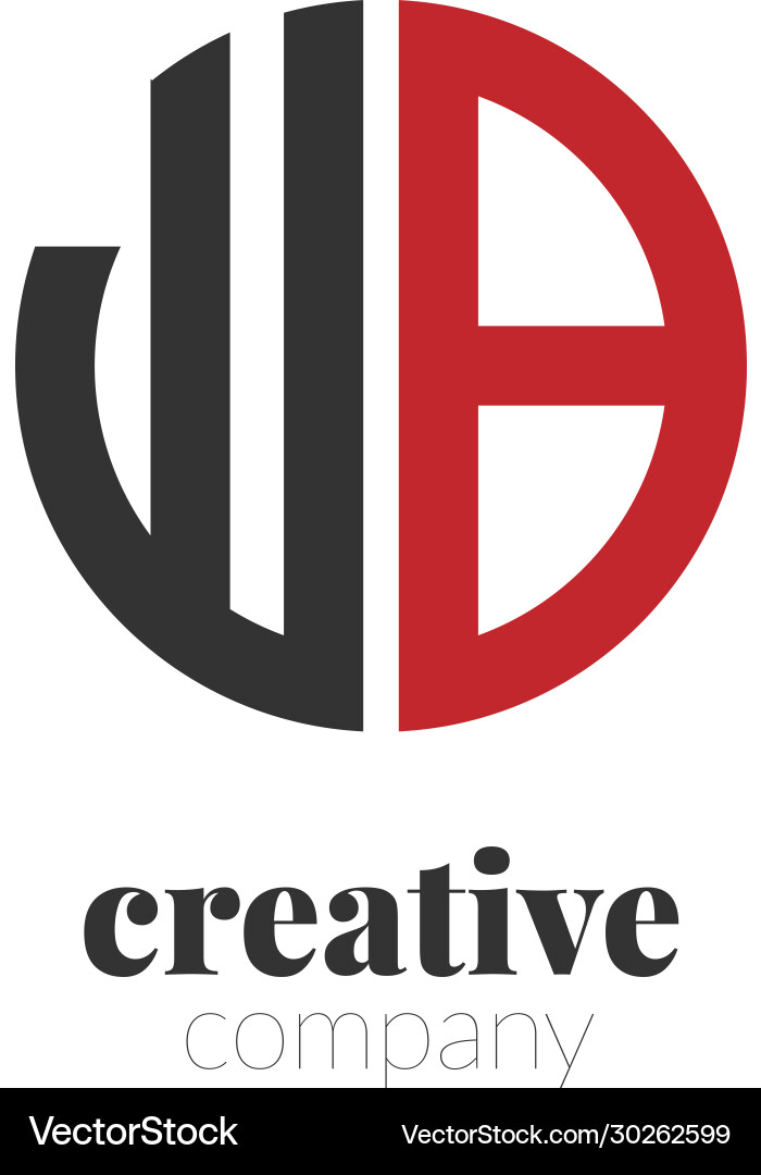 WB Initial Circle Logo Royalty Free Vector Image