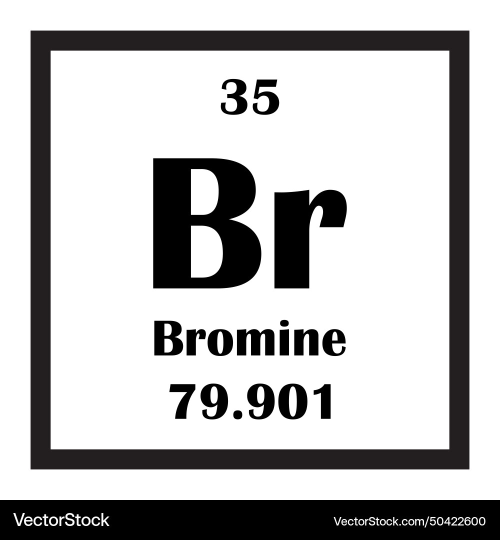 Bromine chemical element icon Royalty Free Vector Image