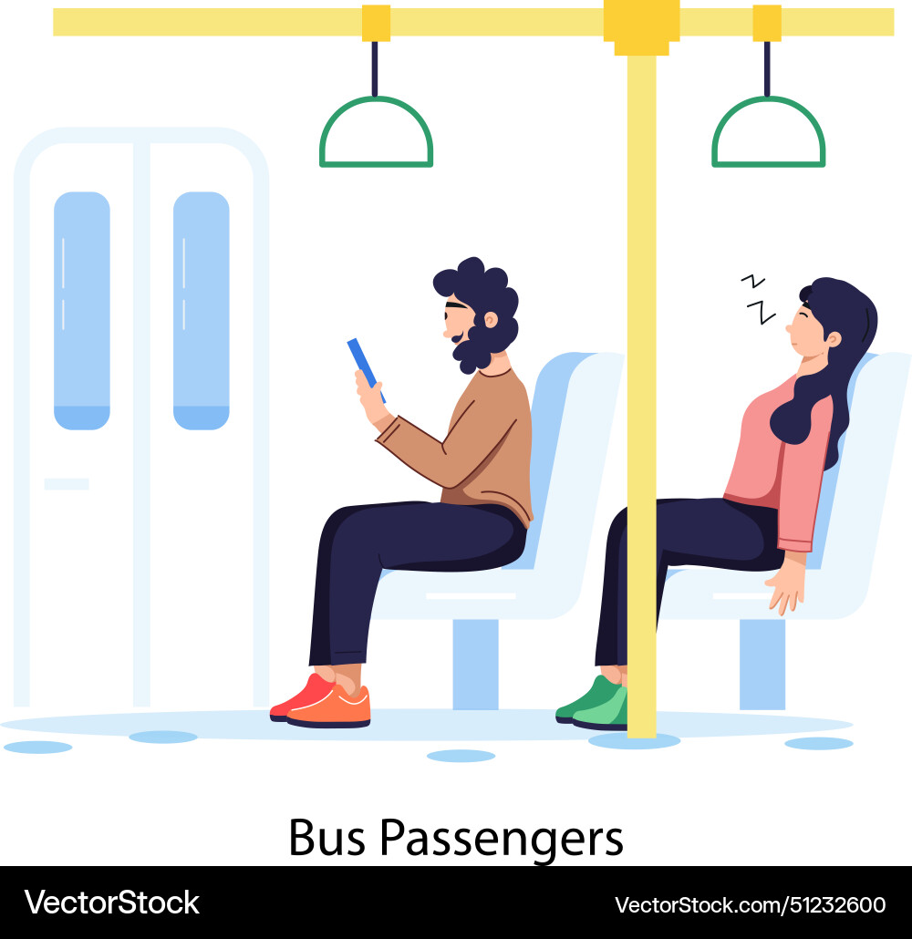 Bus passengers Royalty Free Vector Image - VectorStock