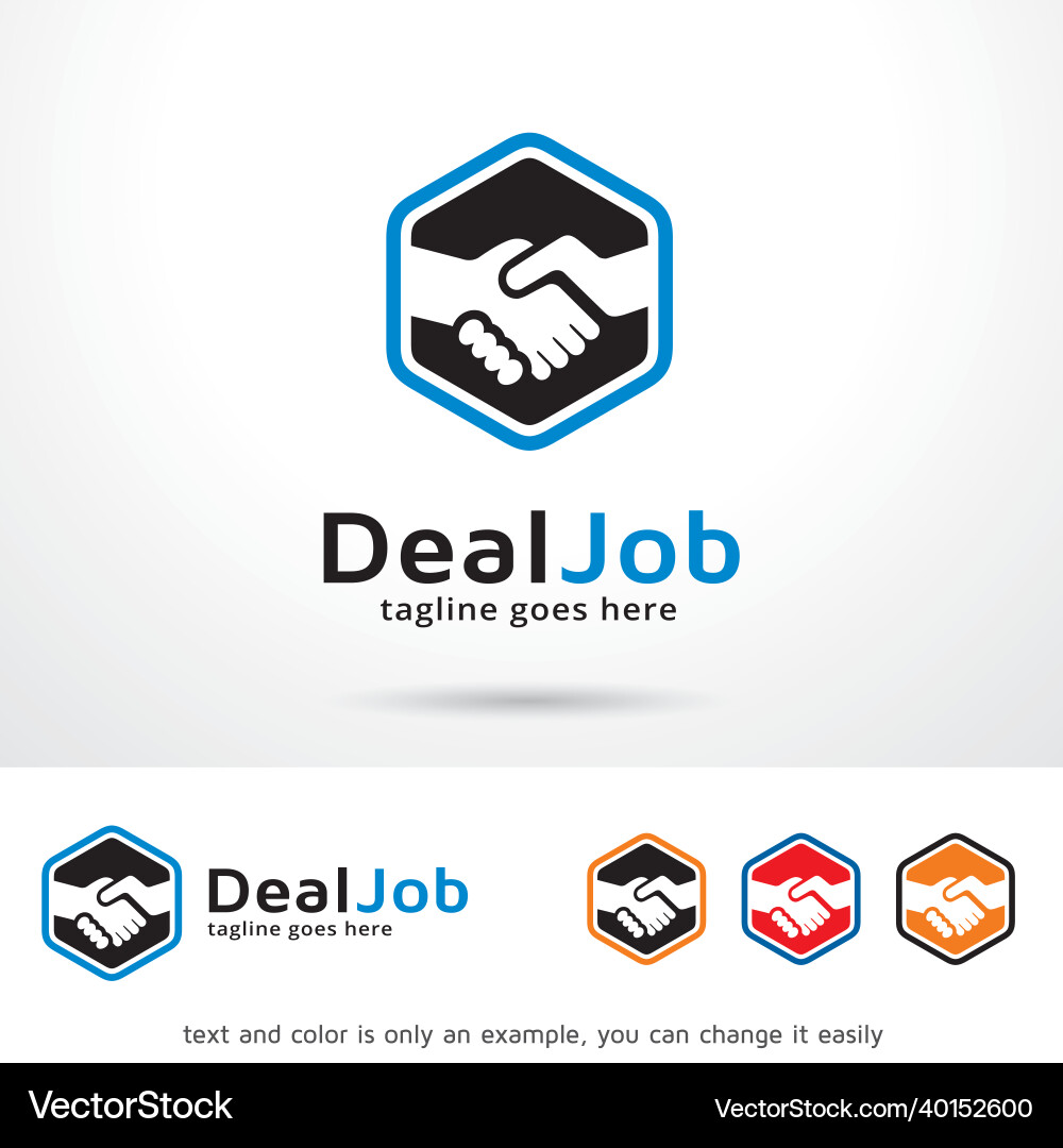 Deal job logo template Royalty Free Vector Image