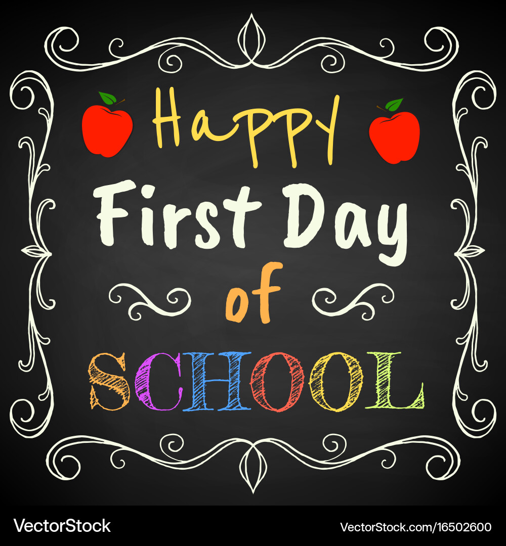 First day of school Royalty Free Vector Image - VectorStock
