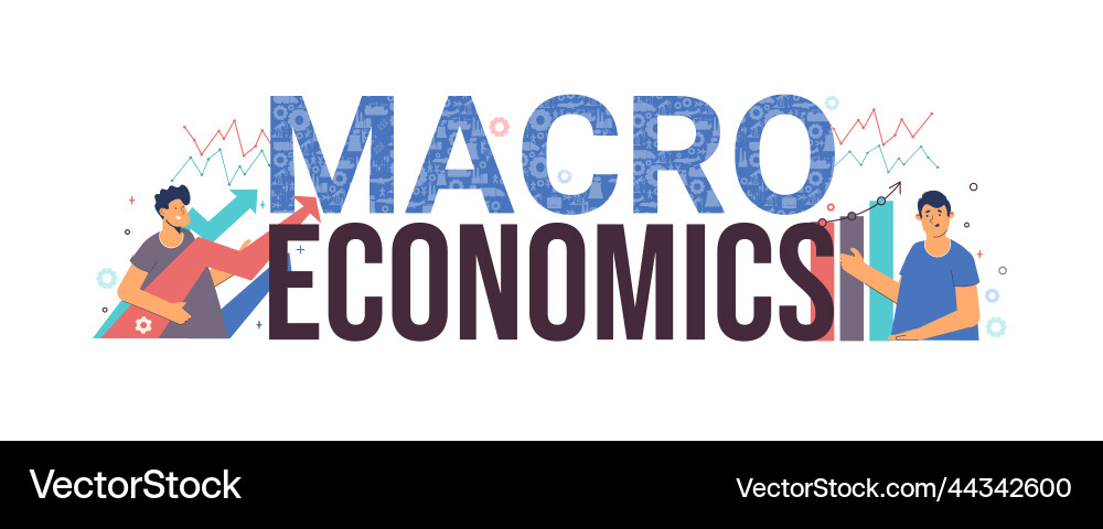 Macroeconomics flat text Royalty Free Vector Image