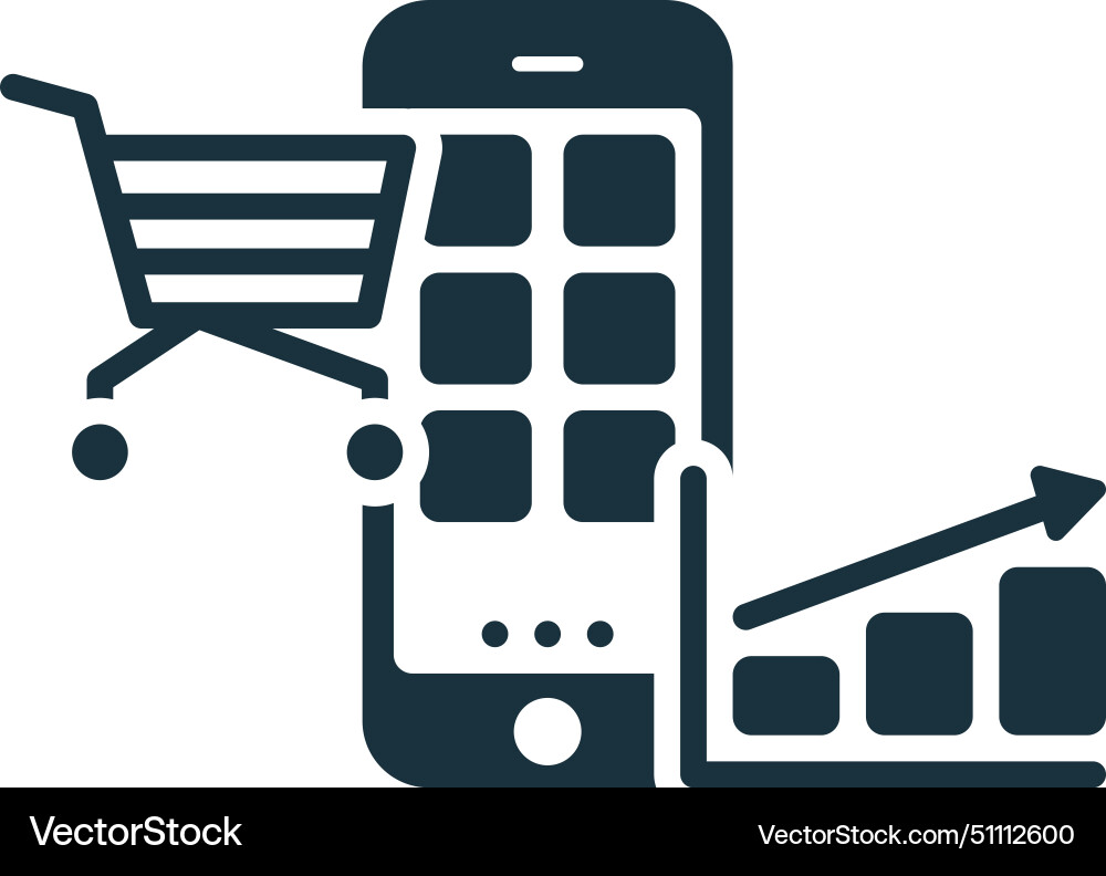 Mobile app store optimization icon monochrome Vector Image Mobile app store optimization icon monochrome Vector Image